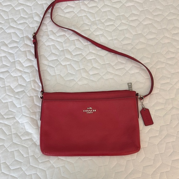 Coach | Bags | Coach Red Crossbody Bag With Sleek Design | Poshmark